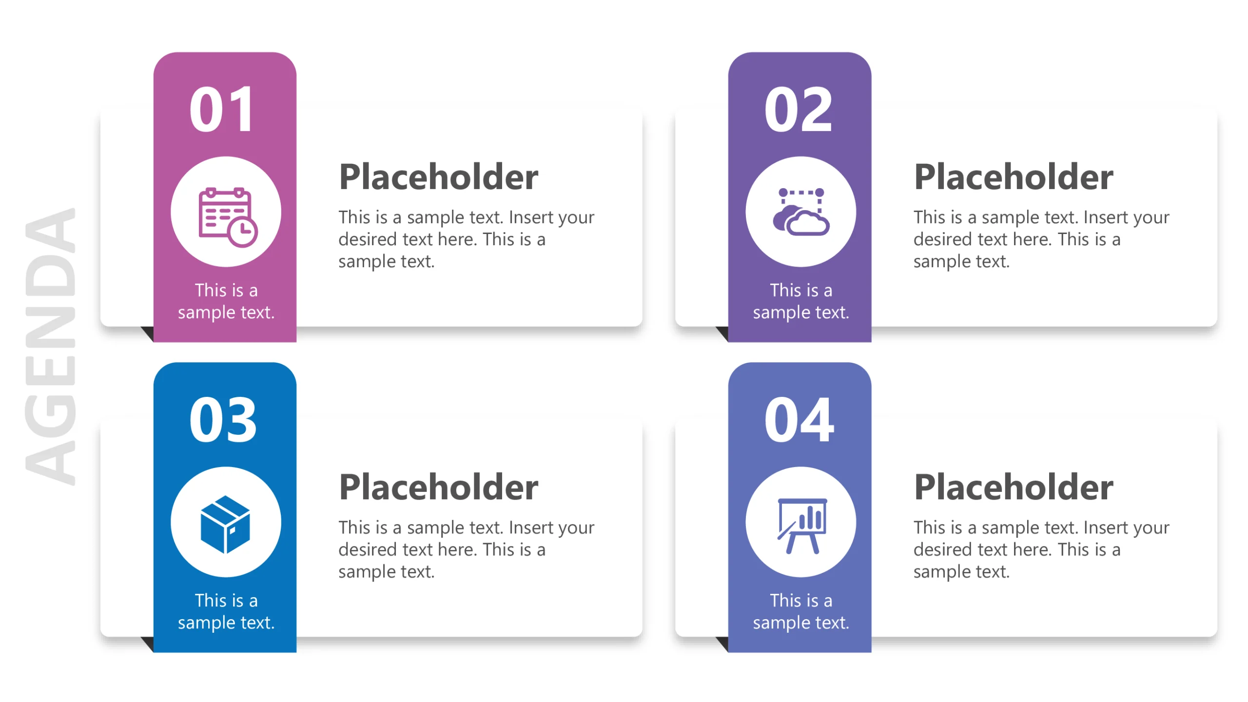 Creative 4 Step Agenda Slide for PowerPoint - SlideFeast