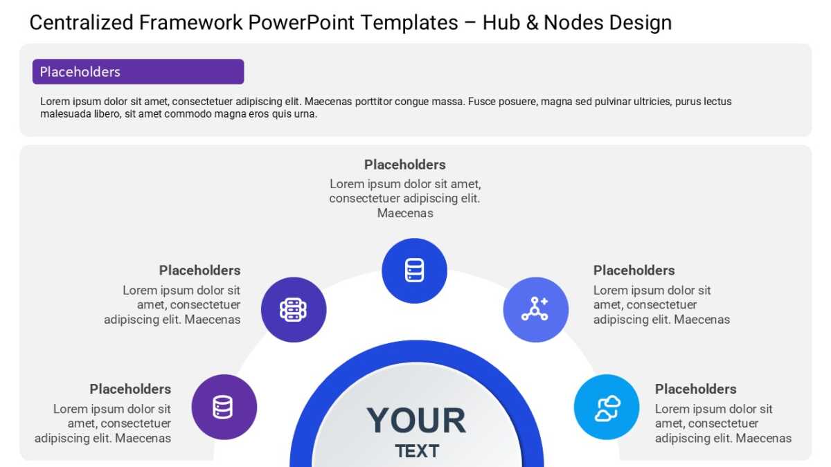 Centralized Framework PowerPoint Templates - Hub & Nodes Design ...