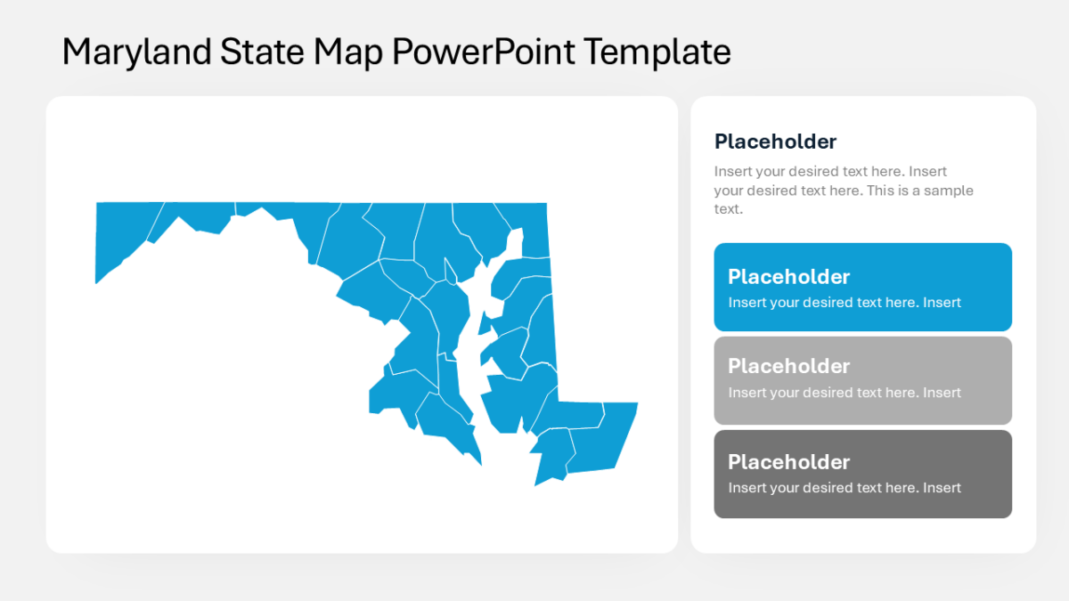 Maryland State Map PowerPoint Template - SlideFeast