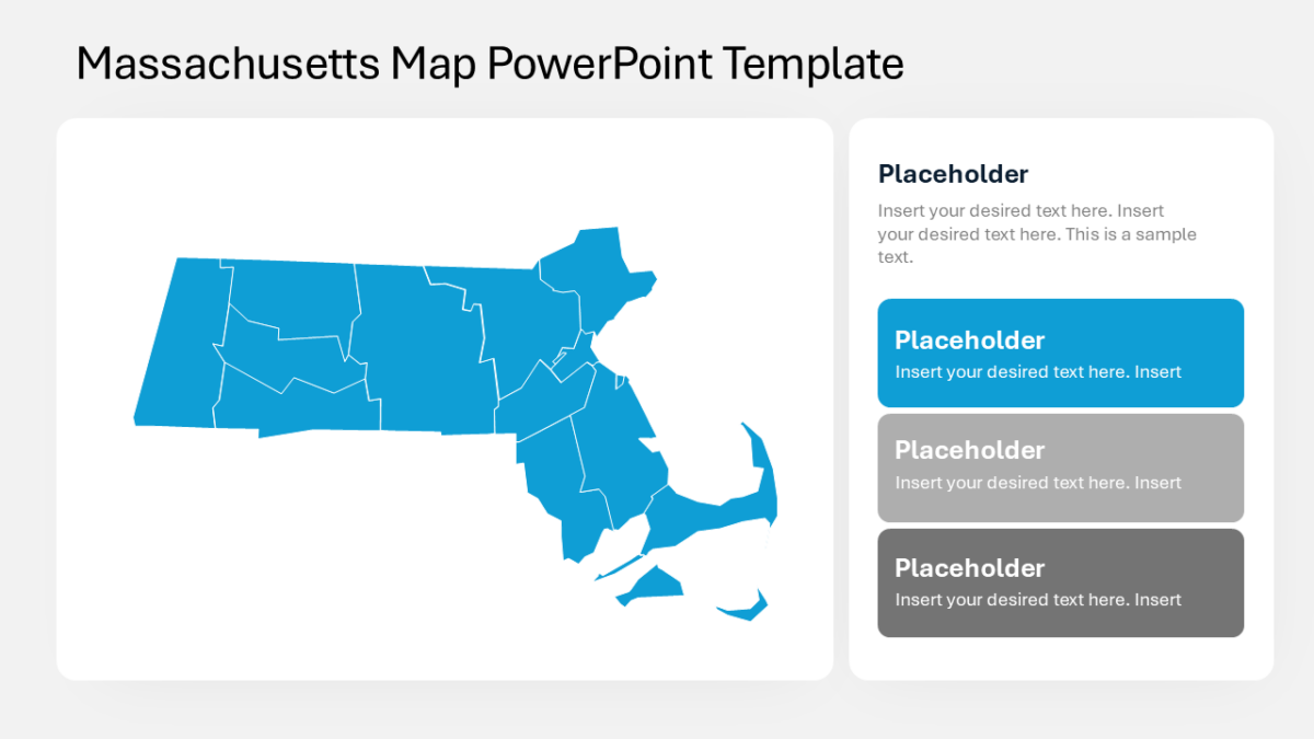 Massachusetts Map PowerPoint Template - SlideFeast