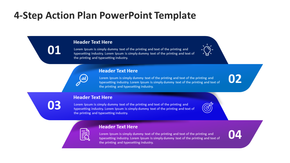 4 Step Action Plan PowerPoint Template - SlideFeast
