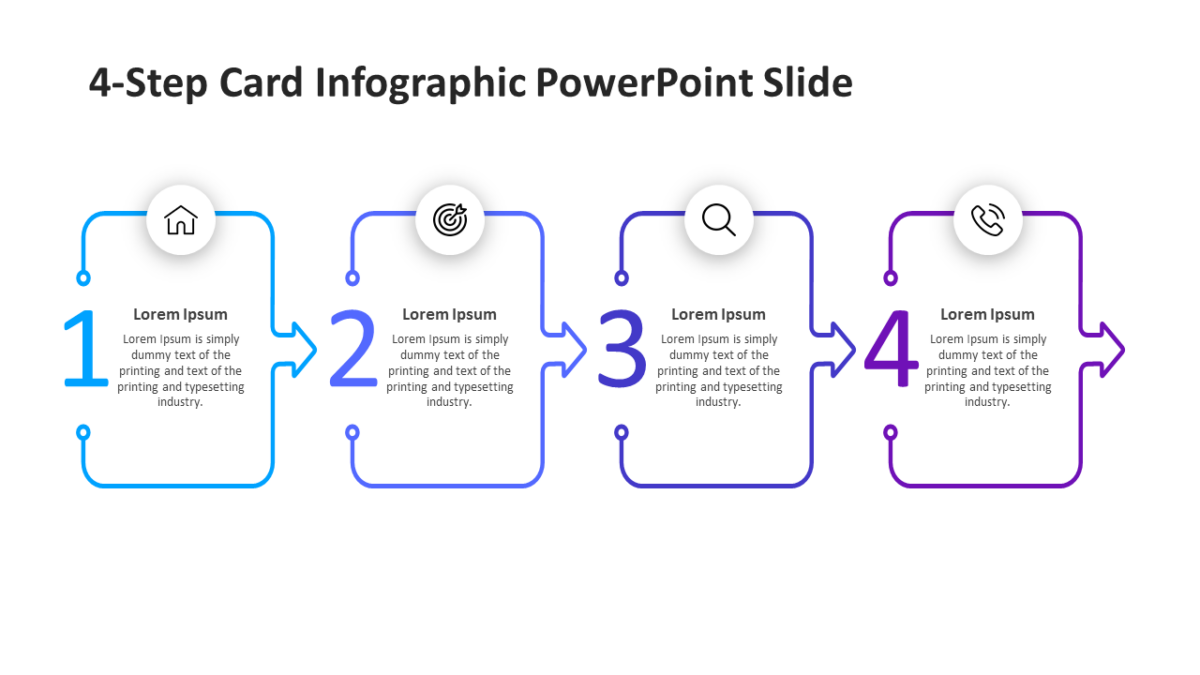 4 Step Card Infographic PowerPoint Slide - SlideFeast