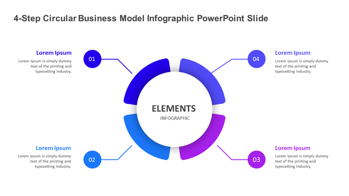 4-Stage Semi-Circular Hub & Spoke Diagram PowerPoint Template - SlideFeast