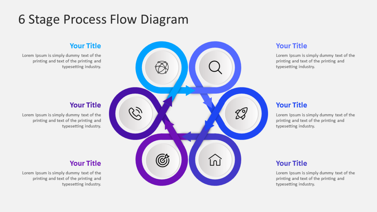 6 Stage Process Flow Diagram - SlideFeast