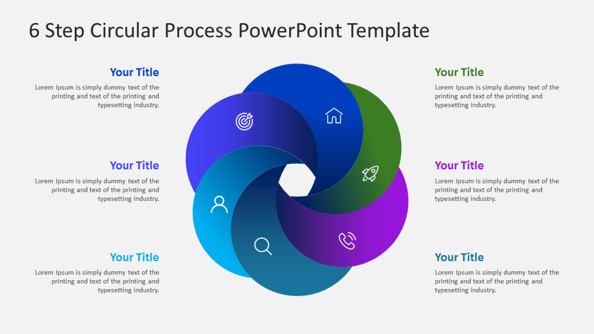 6 Step Circular Process PowerPoint Template - SlideFeast