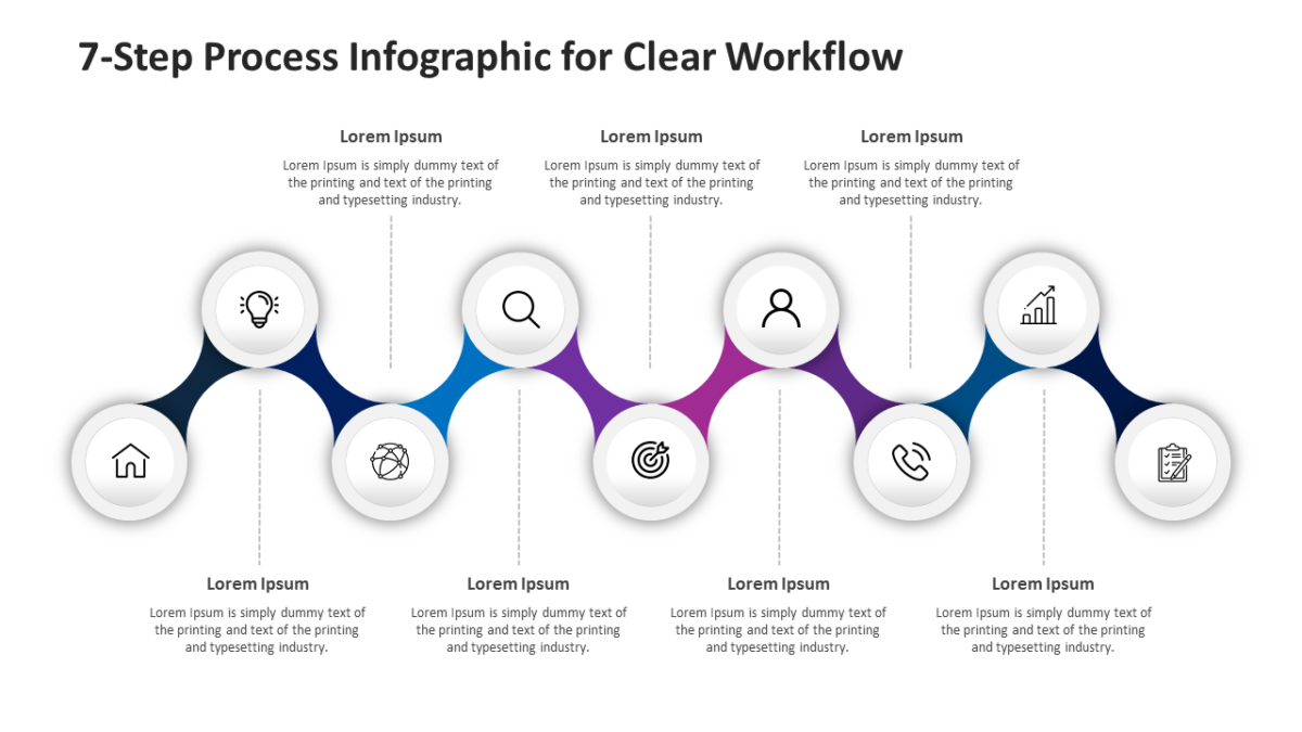 7 Step Process Infographic for Clear Workflow - SlideFeast