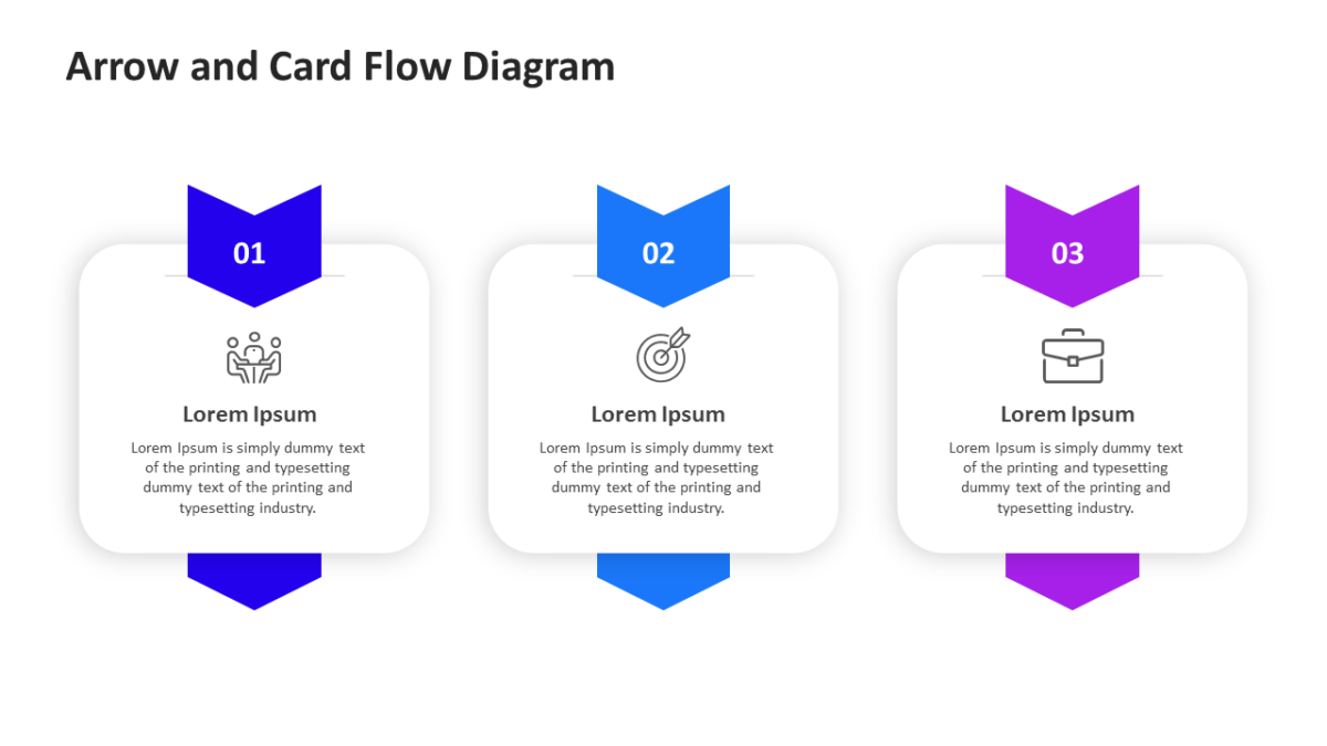 Arrow and Card Flow Diagram - SlideFeast