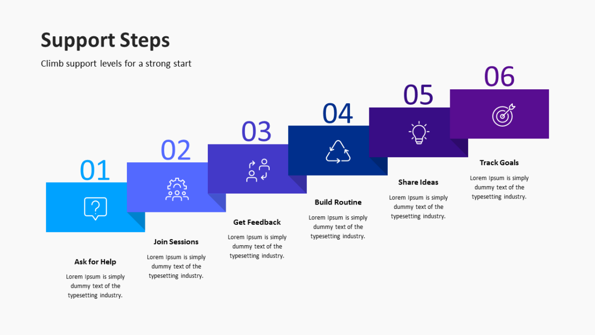 Climb Support Levels PowerPoint Template - SlideFeast