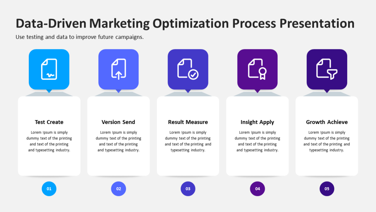 Data Driven Marketing Optimization Process Presentation - SlideFeast