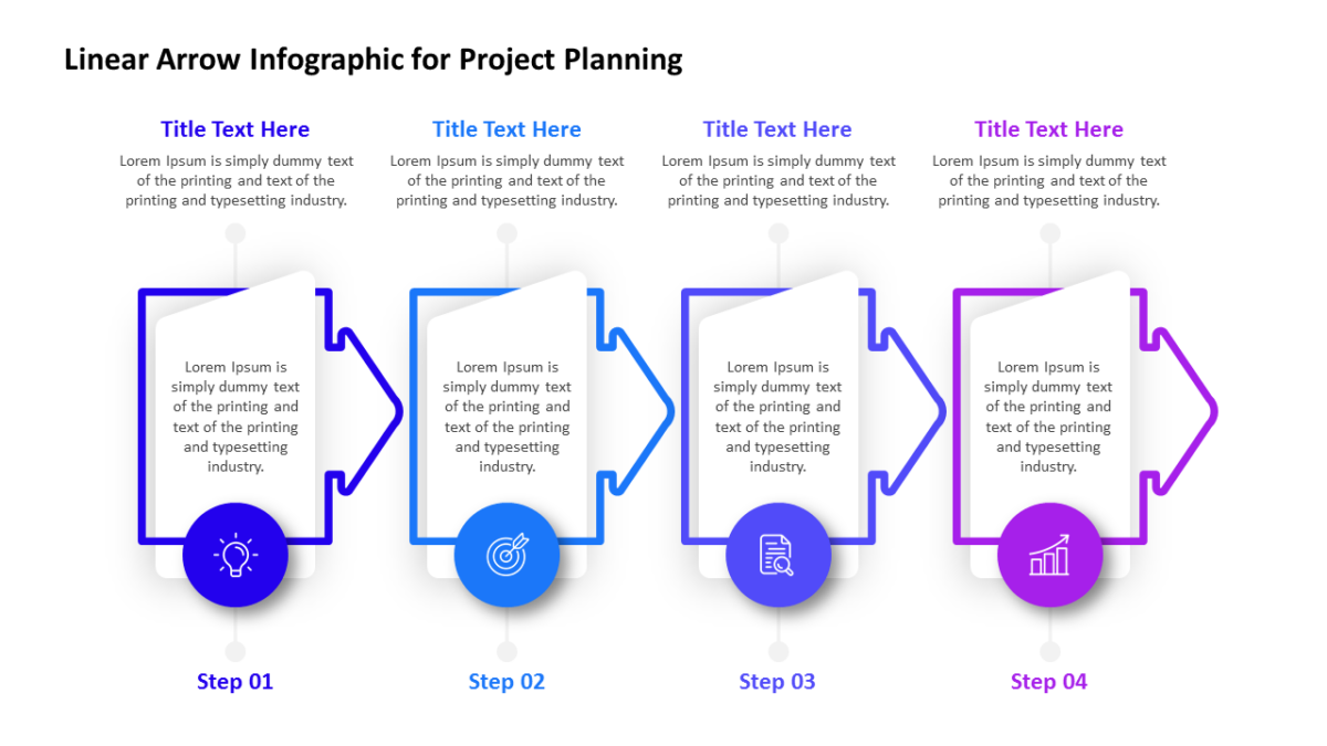 Linear Arrow Infographic for Project Planning - SlideFeast