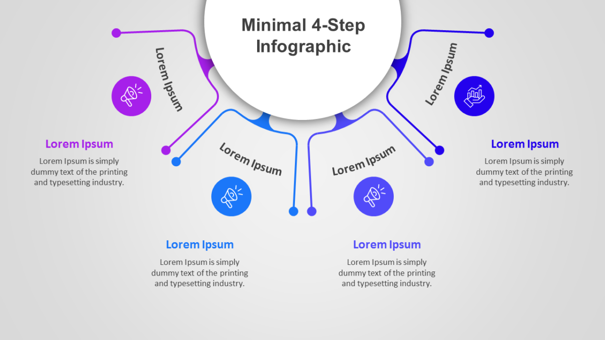 Minimal 4 Step Infographic Template - SlideFeast