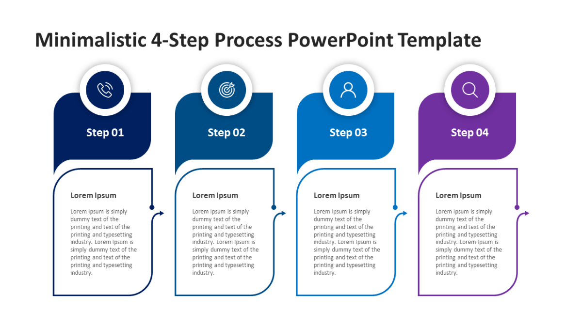 Minimalistic 4 Step Process PowerPoint Template - SlideFeast