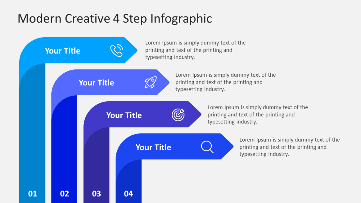 Modern Creative 4 Step Infographic - SlideFeast