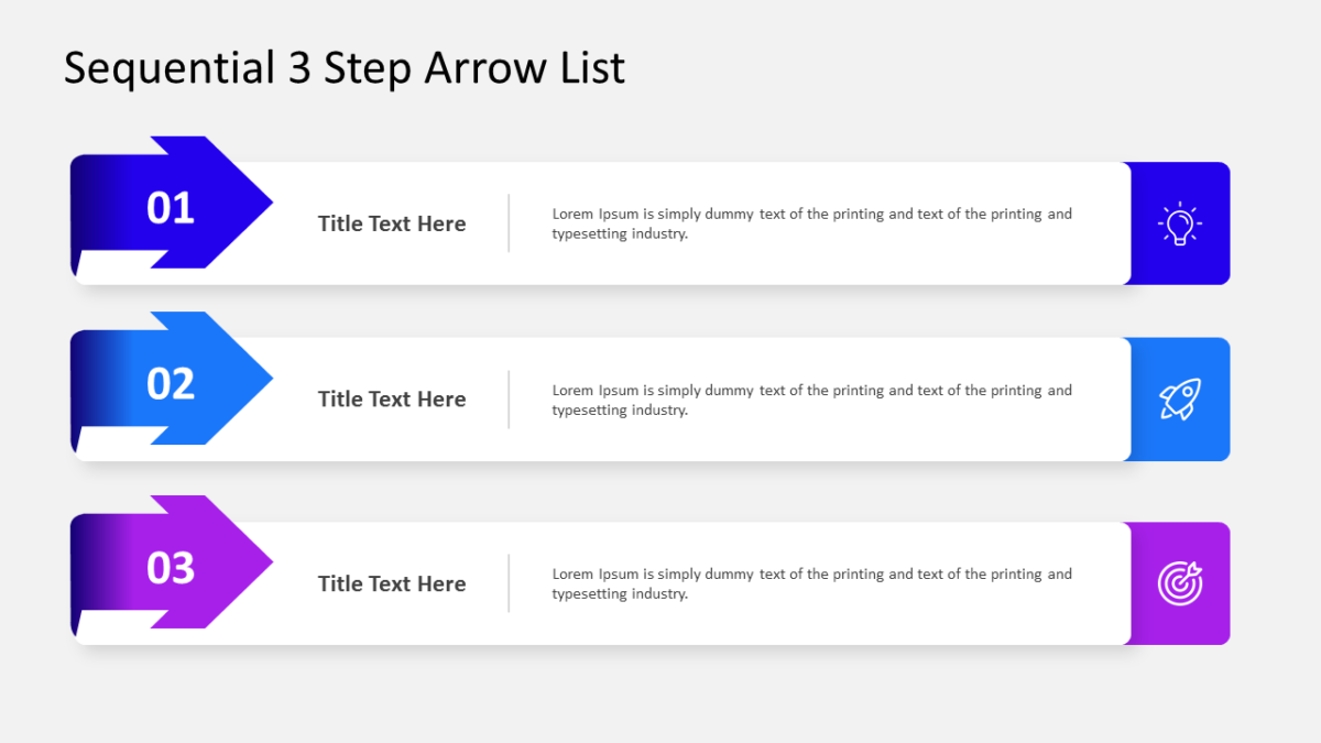 Sequential 3 Step Arrow List - SlideFeast