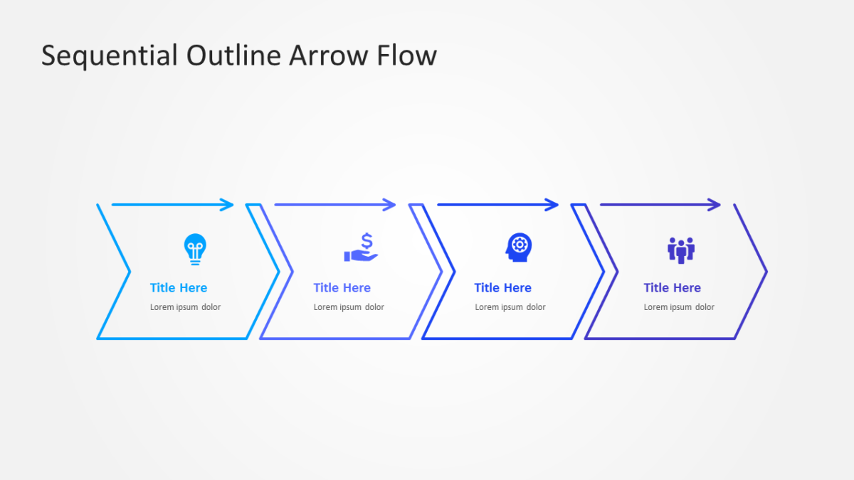 Sequential Outline Arrow Flow - SlideFeast