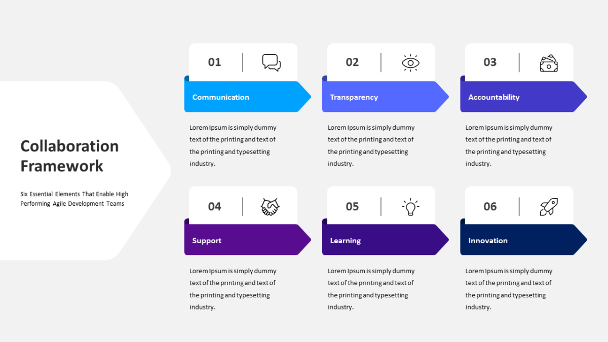Team Collaboration Framework Presentation Template - SlideFeast