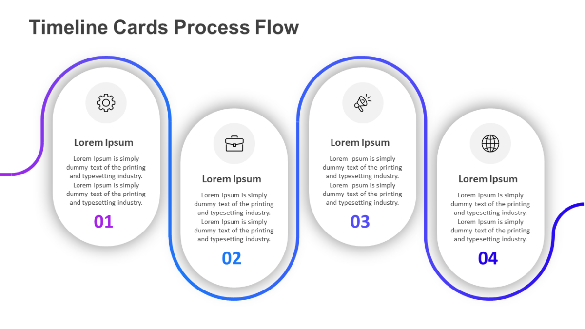Timeline Cards Process Flow - SlideFeast