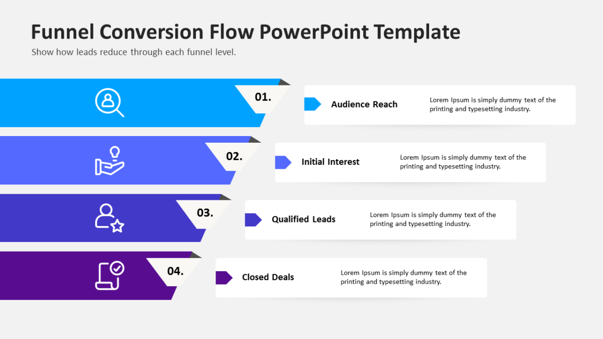 Sales Funnel Conversion Flow PowerPoint Infographic - SlideFeast